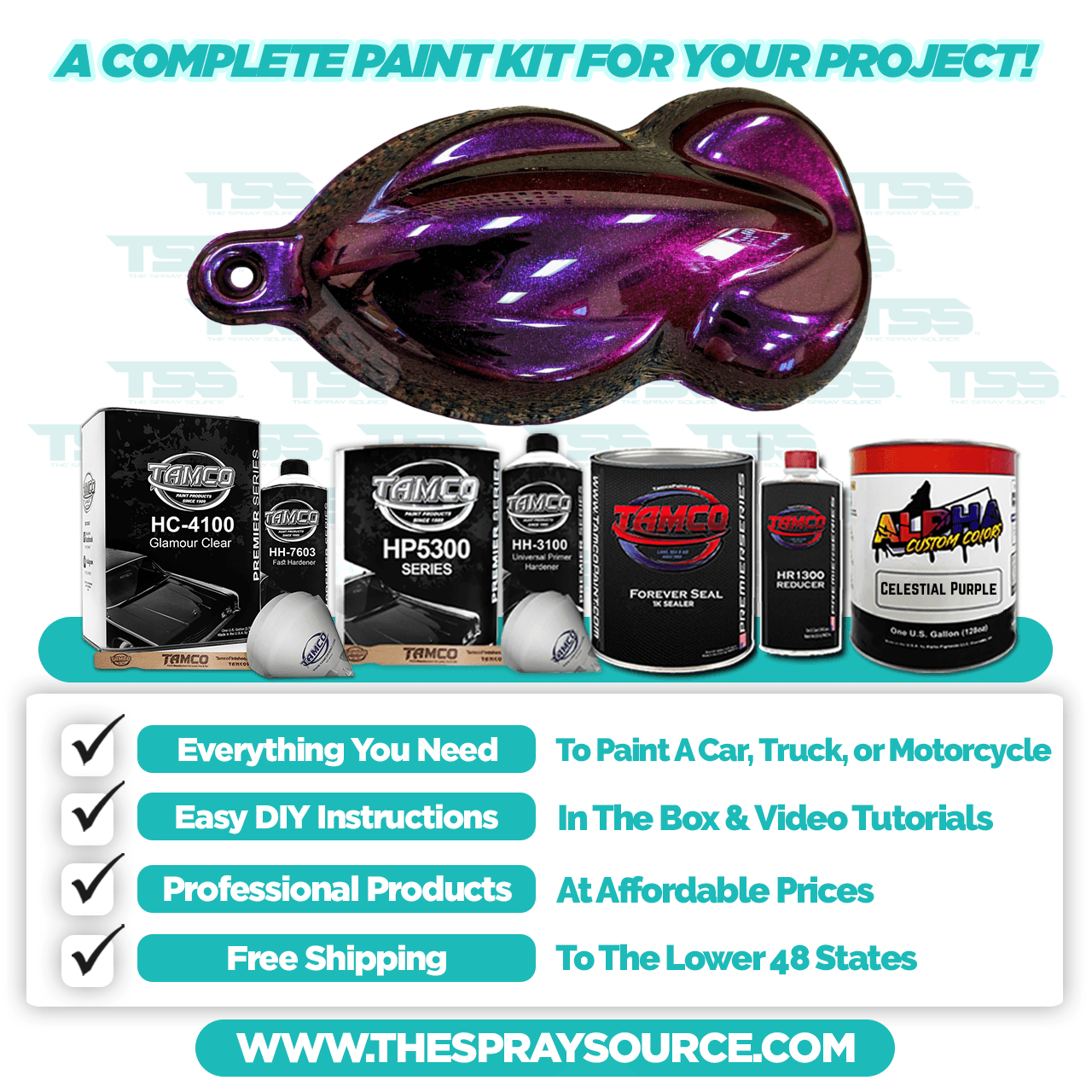 Celestial Purple Pre-Sprayed Speedshape Paint Sample (Black Ground Coa ...