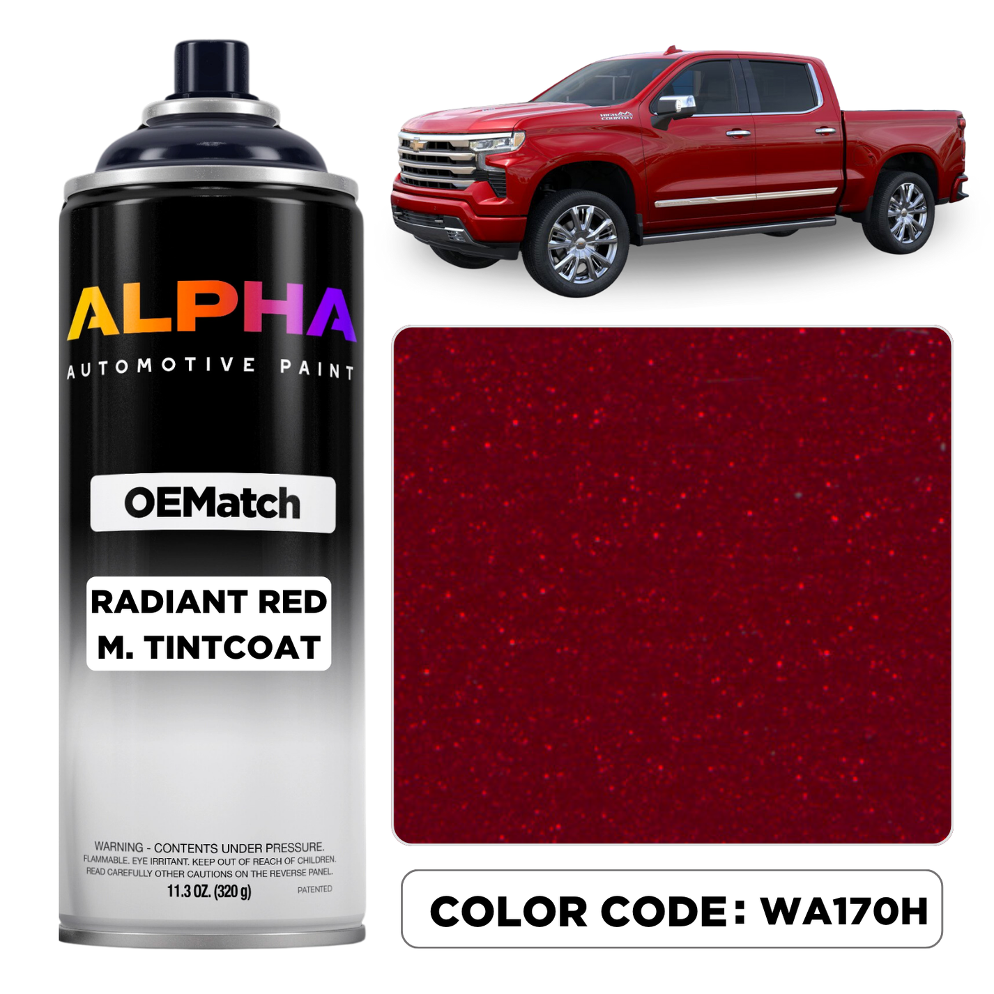 GM Radiant Red Metallic Tintcoat WA170H | OEMatch Spray Can – The Spray ...