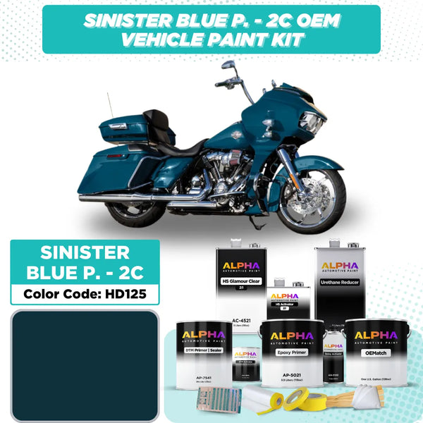 Harley-Davidson Sinister Blue Pearl 2C HD125 | OEMatch Vehicle Paint K ...
