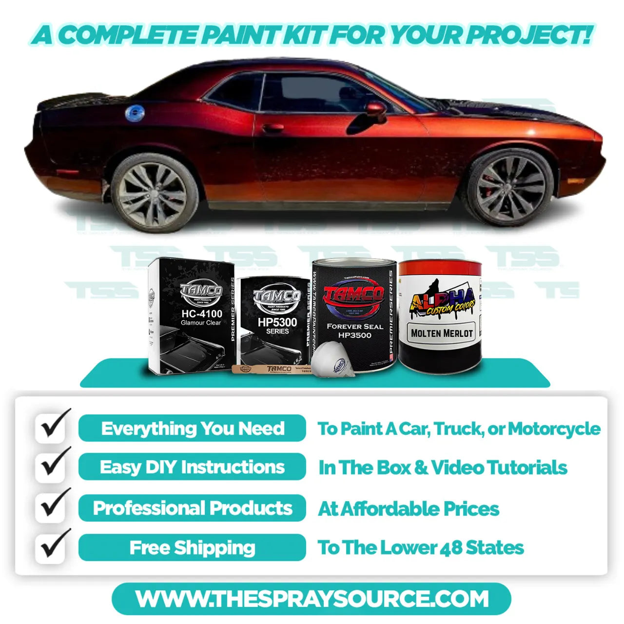 Molten Merlot Car Kit (Black Ground Coat) – The Spray Source