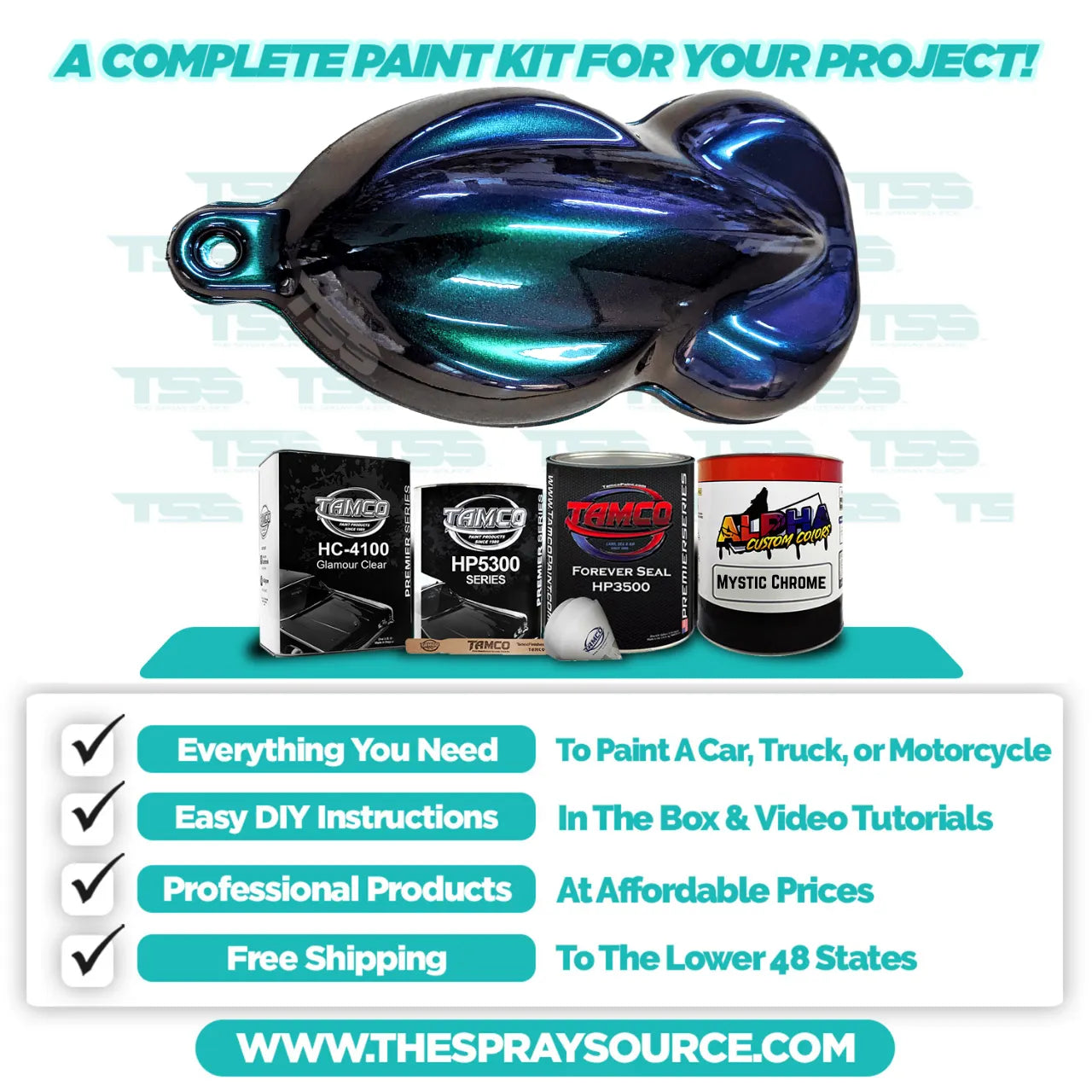 Mystic Chrome Alpha Custom Color Car Kit (Black Ground Coat) – The ...