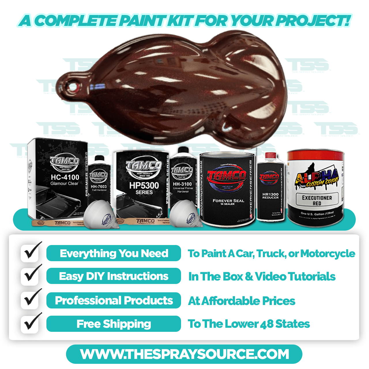 Executioner Red Car Kit (Black Ground Coat) – The Spray Source