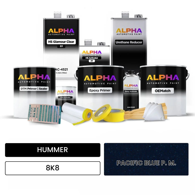 HUMMER PACIFIC BLUE P. M. 8K8 | OEMatch Automotive Vehicle Paint Kit ...